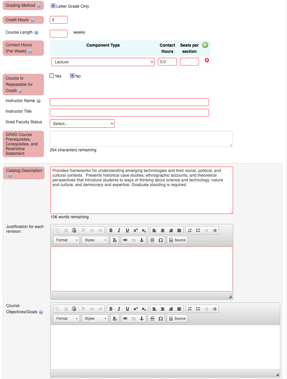 Course Action Form (CAF) Types | The Graduate School